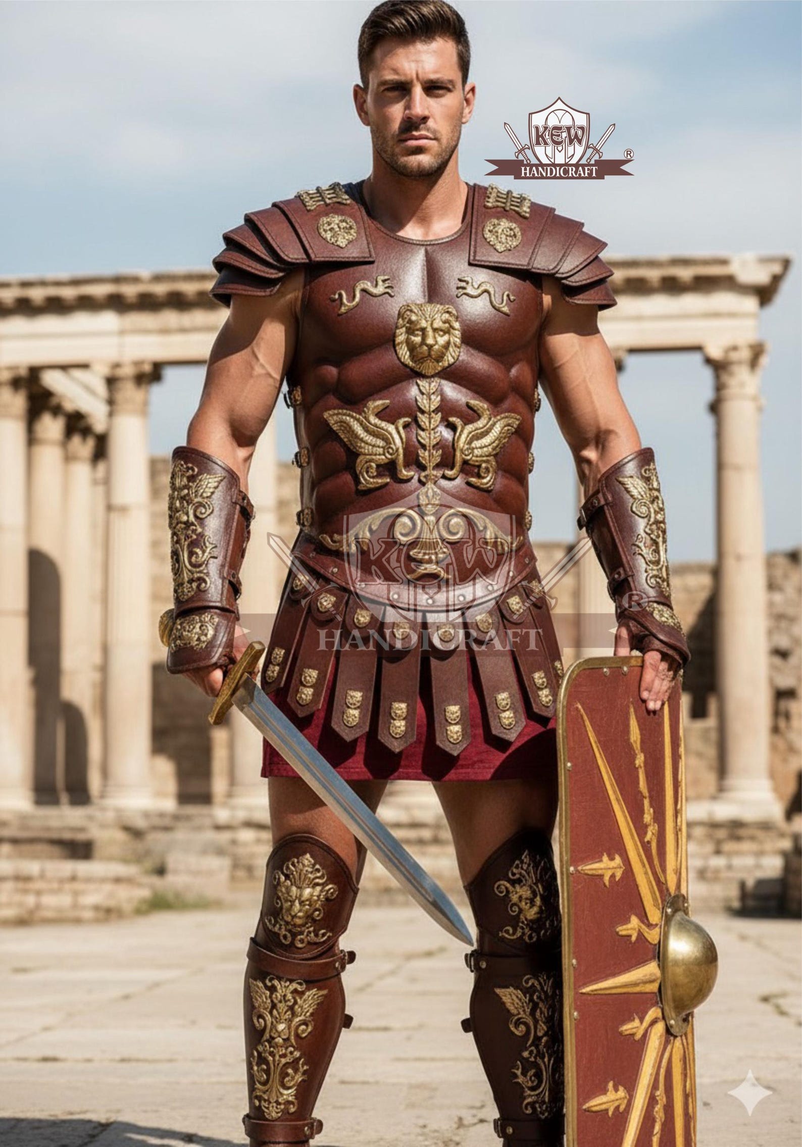 Handmade Roman Legionary Larp Armor, Gladiator Cosplay Costume, Ancient ...