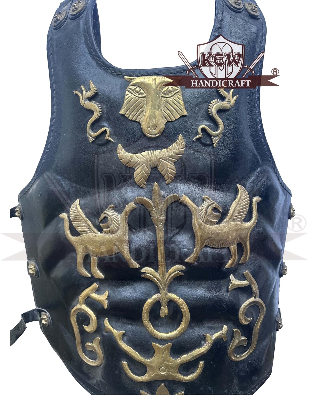 Ancient Greek Roman Leather Muscle Armor With Brass Detailing ...