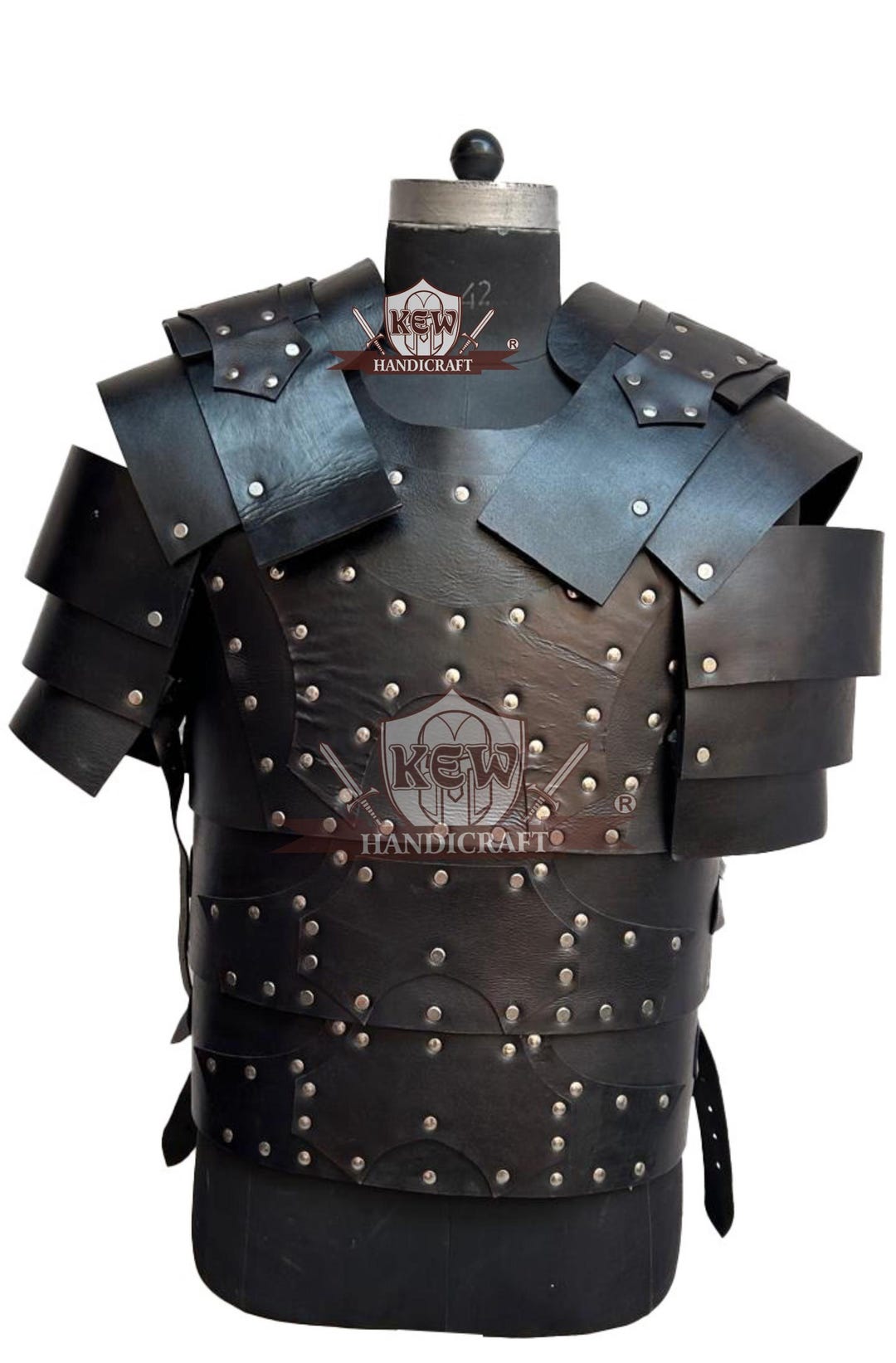 Medieval Black Leather LARP Armor With Shoulder Plates - Etsy