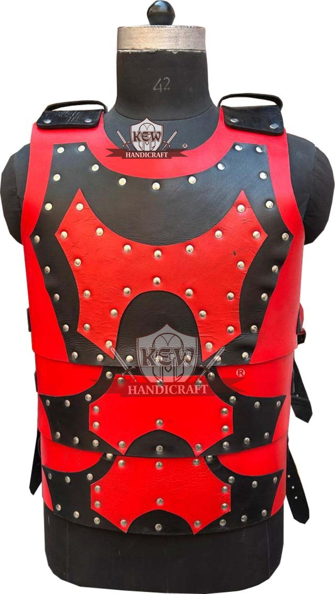 Medieval Leather LARP Armor – Red & Black Studded Design - Etsy