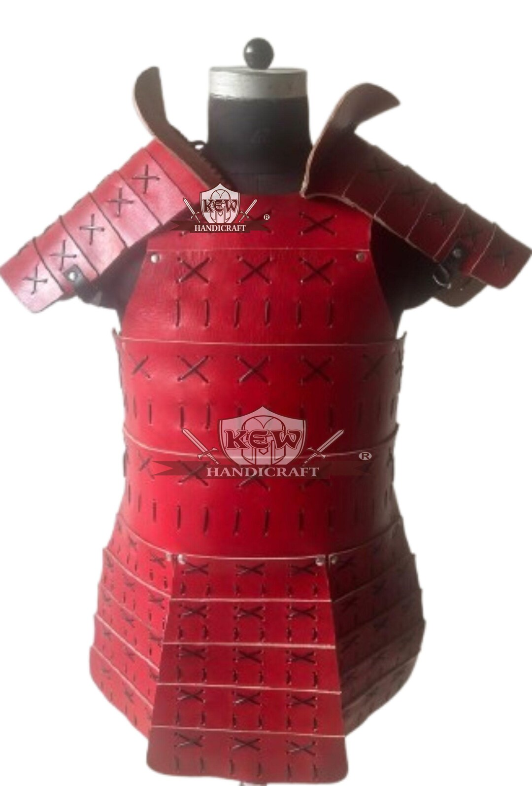 Samurai-inspired Red Leather Lamellar Armor – Handcrafted LARP ...
