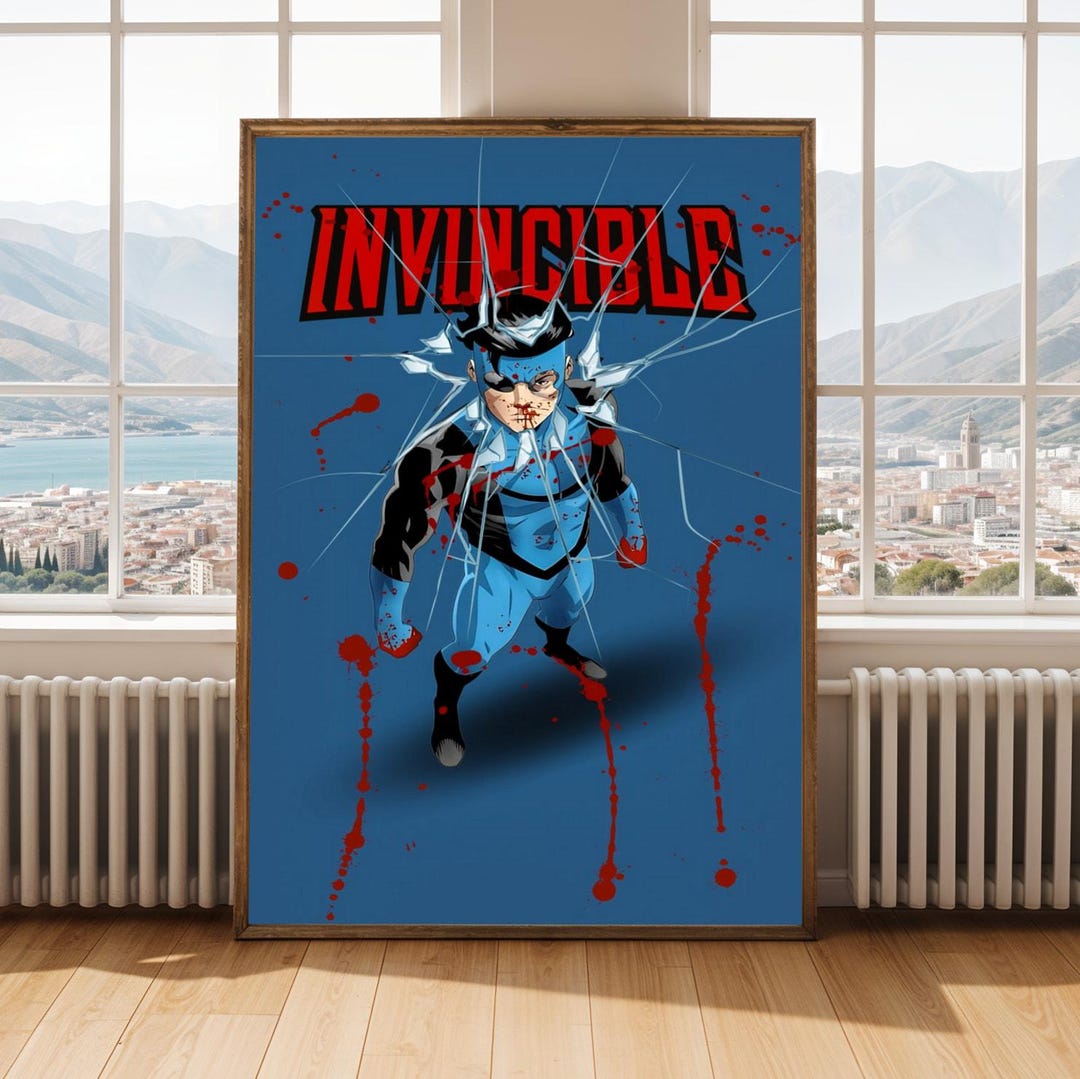 Invincible Comic Book Cover Tv Show Poster | Superhero Battle Arena ...