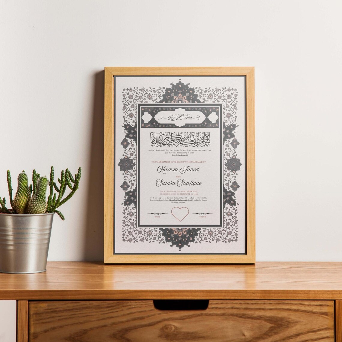 Floral Nikkah Nama Template | Islamic Wedding Contract (digital ...