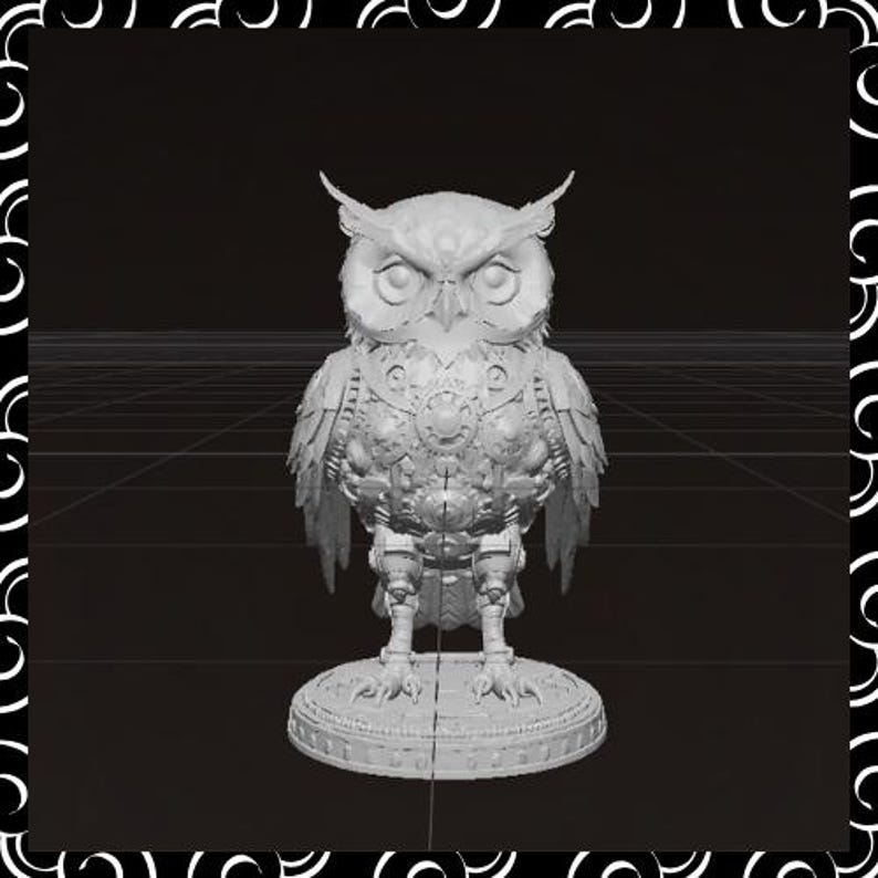 Steampunk Owl 3D Printing, Mechanical Clockwork Bird Digital Download ...