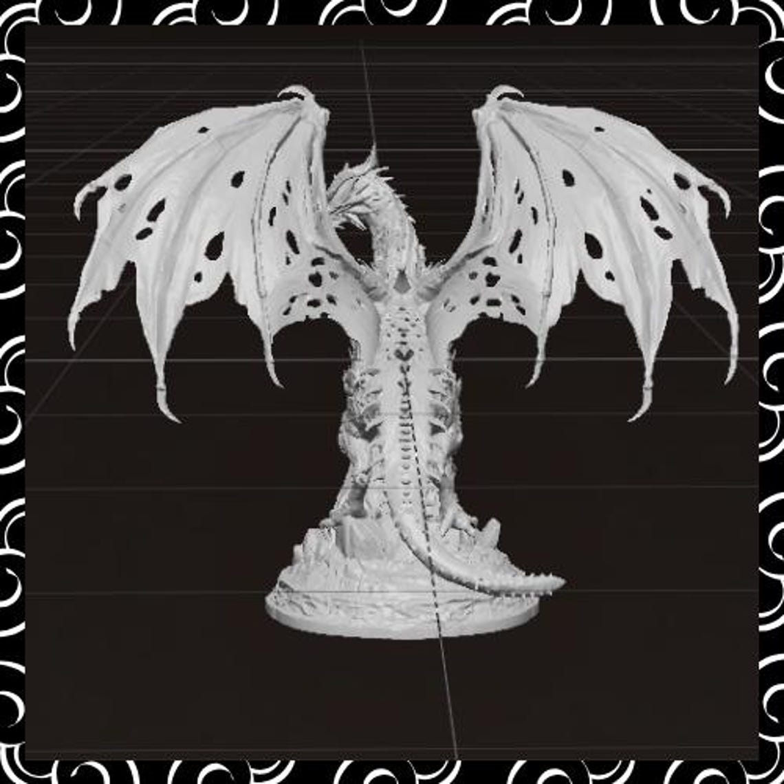 Epic Winged Dragon 3D Printing, Fantasy Wyvern Digital Download, RPG ...
