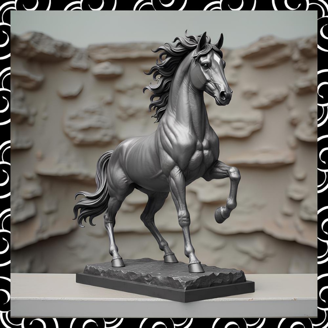 Galloping Stallion Horse 3D Printing, Majestic Equine Digital Download ...