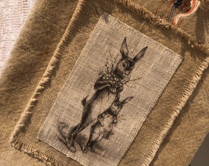 Primitive Rabbit Grain Sack Pocket - Etsy