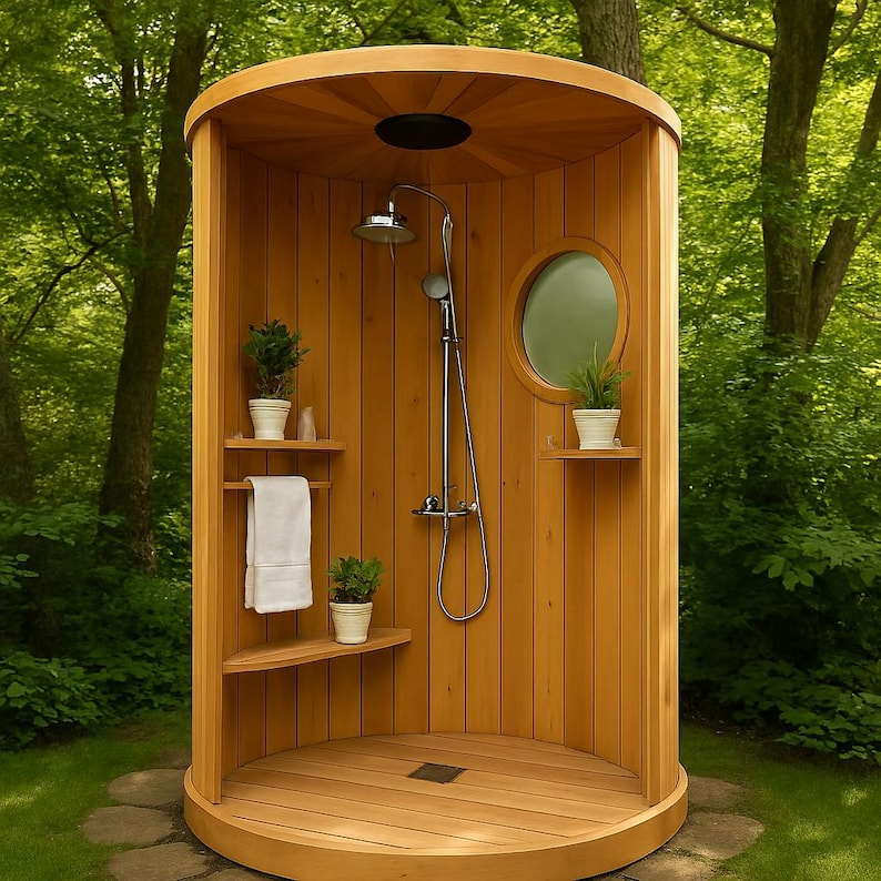 DIY Outdoor Shower Cabin Plan: Wooden Privacy Enclosure (PDF Download ...