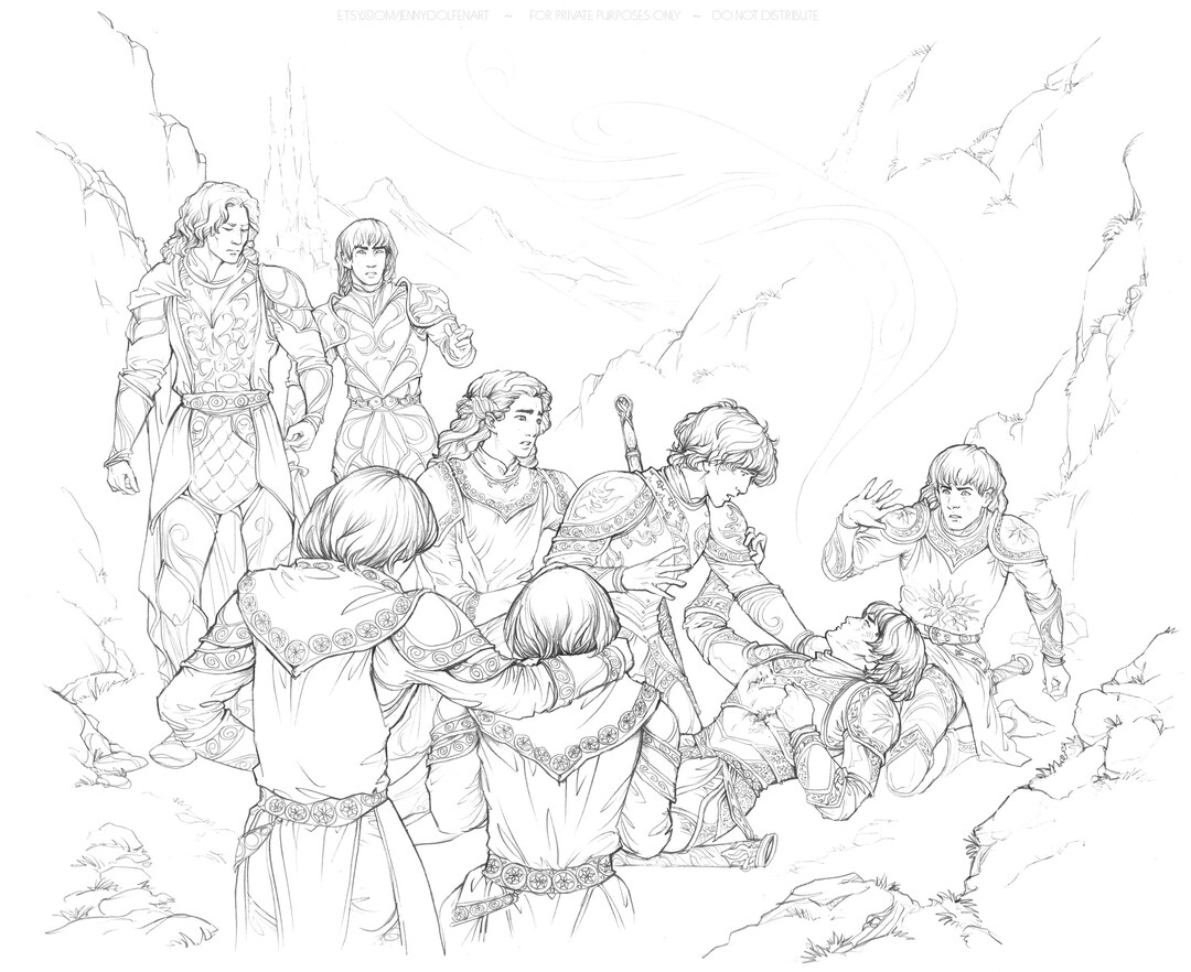 Coloring Page: the Death of Feanor - Etsy