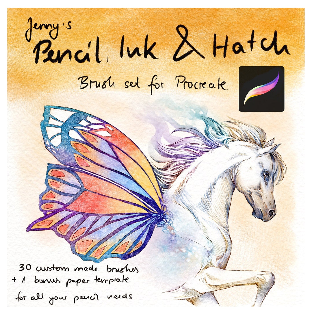 Jenny's Pencil, Ink & Hatch Brush Set - 30 Procreate Brushes + 1 ...