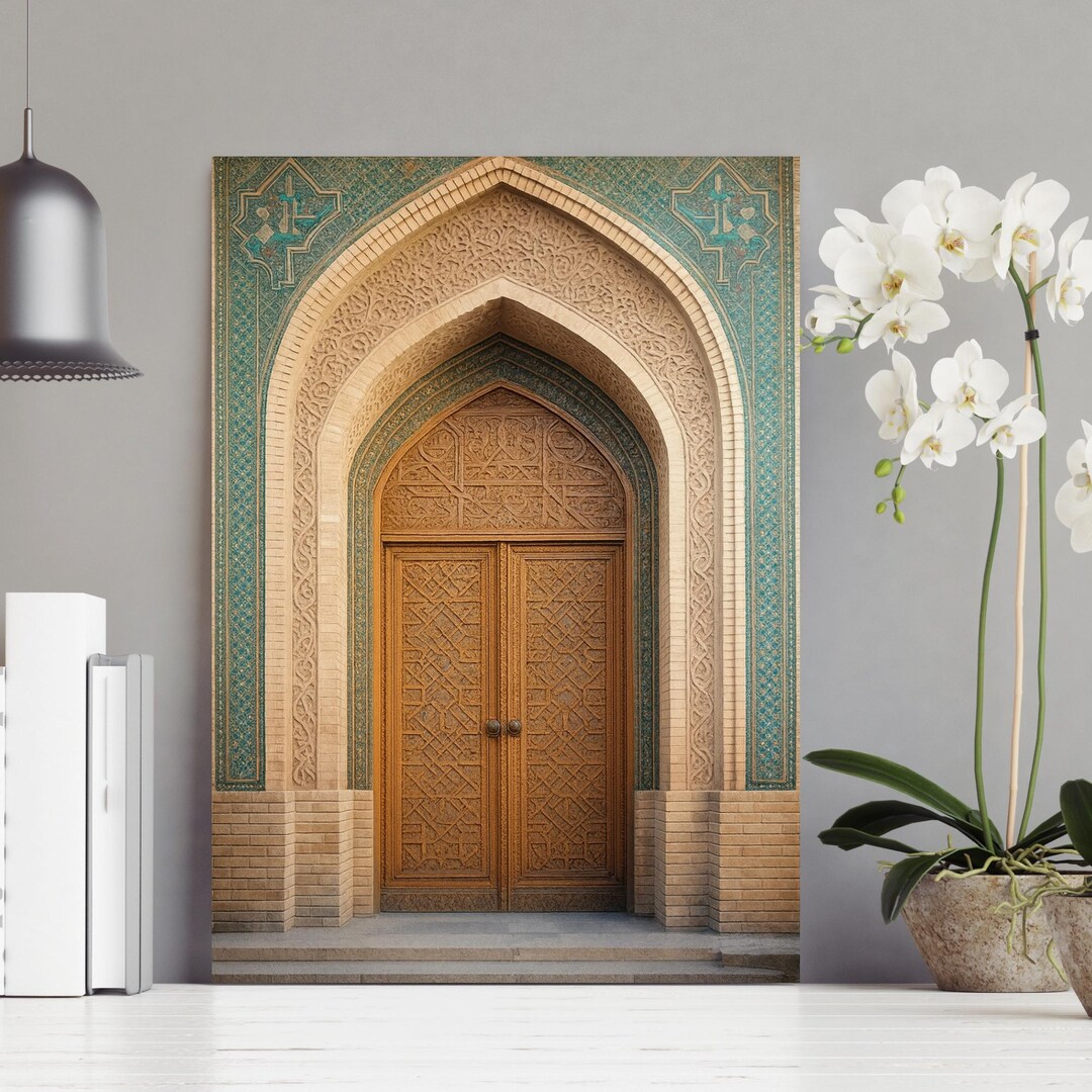 Sage Green Islamic Architecture Print Matte Canvas - Etsy
