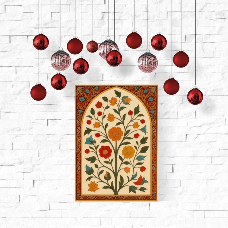 Islamic Floral Art Print: Arabic Calligraphy, Geometric Muslim Decor - Etsy