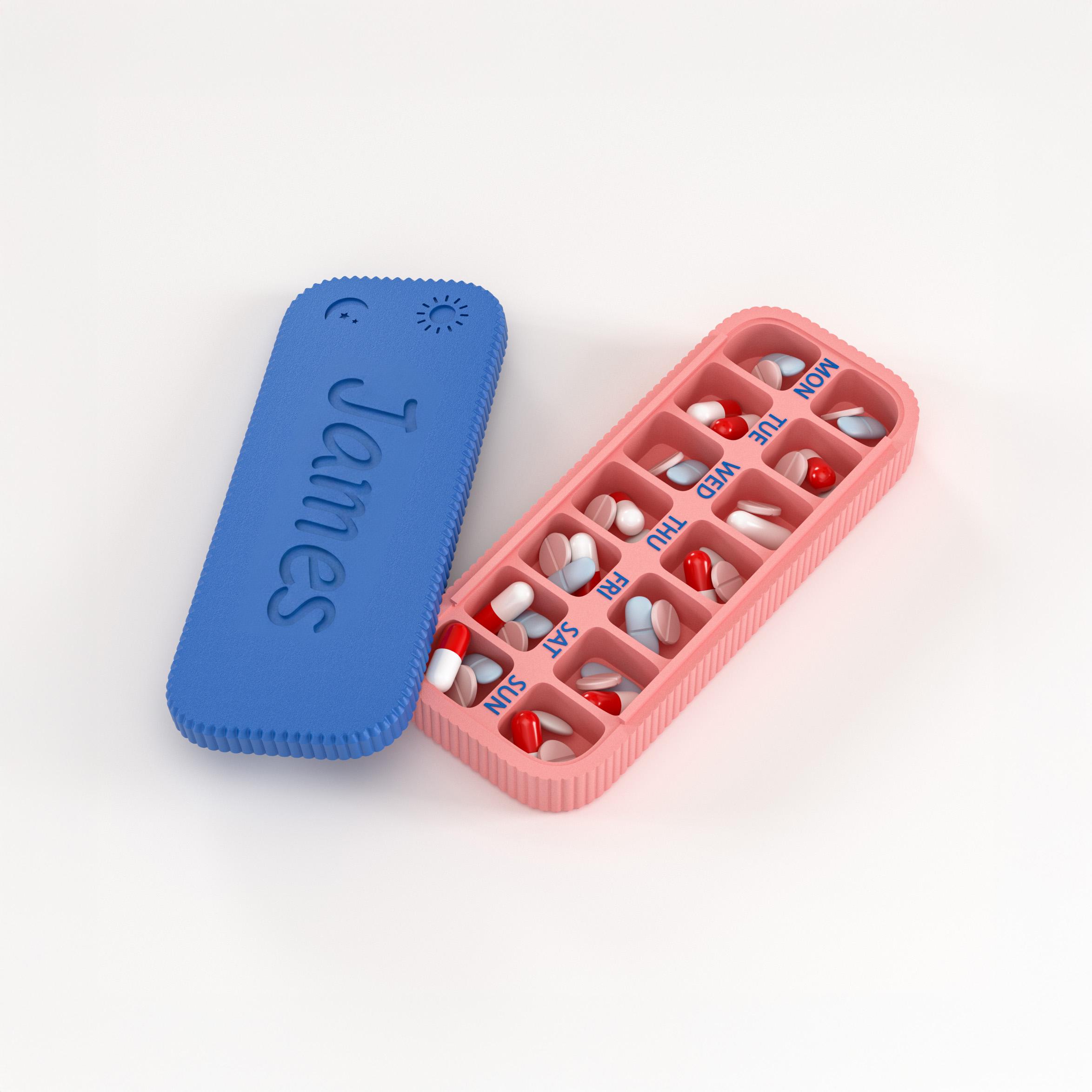 Personalized Weekly Pill Organizer With Custom Name, Travel Size 7 Day ...