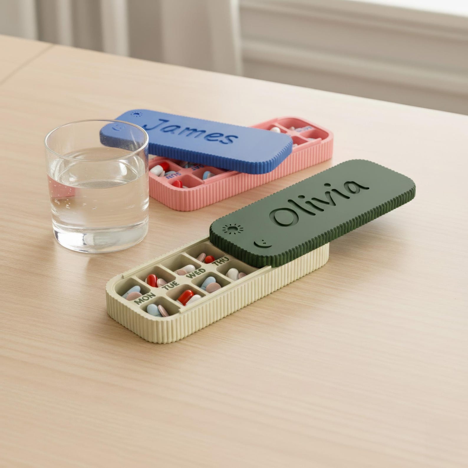 Personalized Weekly Pill Organizer With Custom Name, Travel Size 7 Day ...