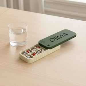 Personalized Weekly Pill Organizer With Custom Name, Travel Size 7 Day ...