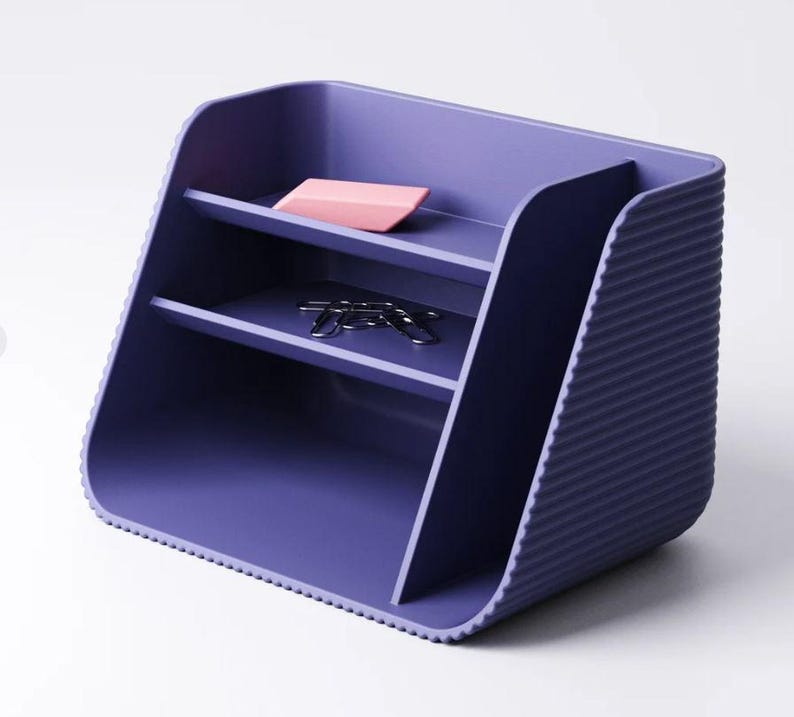 Modern Desk Organizer & Pen Holder, Ribbed Design Office Storage ...