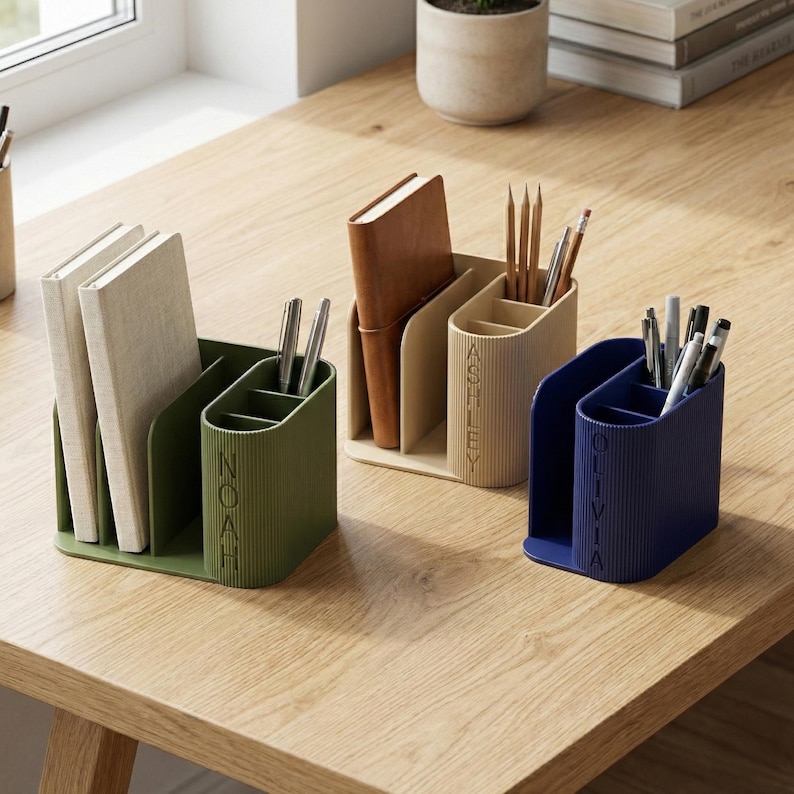 Personalized Desk Organizer With Name, Custom Office Storage for ...