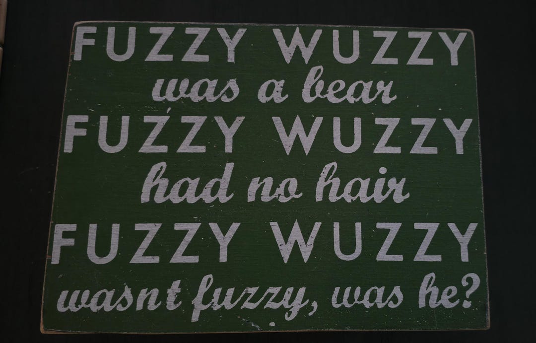 Fuzzy Wuzzy Decorative Wall Sign - Etsy