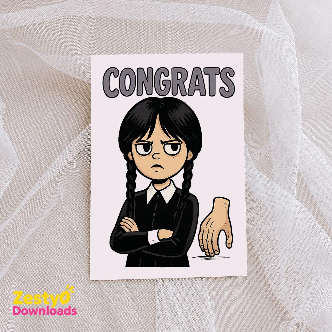 Funny Congrats Card | Spooky Gothic Vibes | Dark Humor Printable ...