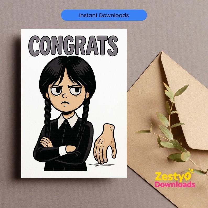 Funny Congrats Card | Spooky Gothic Vibes | Dark Humor Printable ...