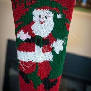 Santa Vintage Knit Christmas Stocking Pattern - Etsy
