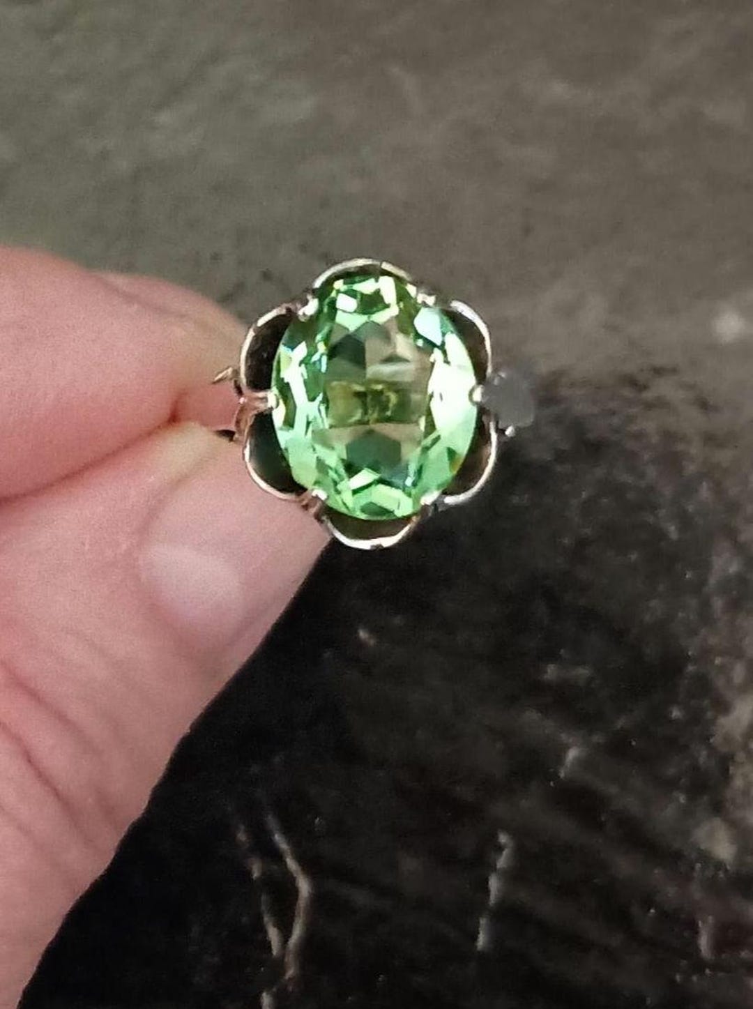Uranium Glass Glow Ring: Signed Sarah Cov Sterling Silver, Adjustable ...