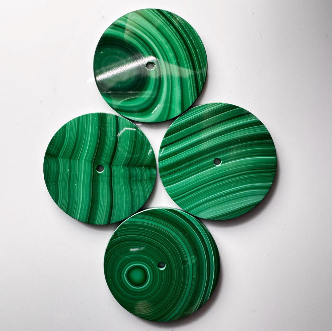 Natural Malachite Watch Dial : Green Gemstone Dial Round Flat Disc Coin ...
