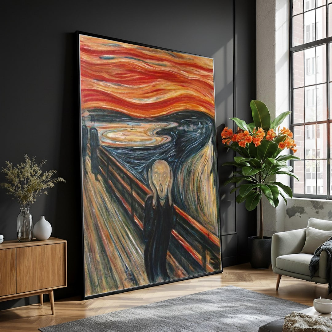 The Scream Canvas Wall Art, Expressionist Modern Art Print, Emotional ...