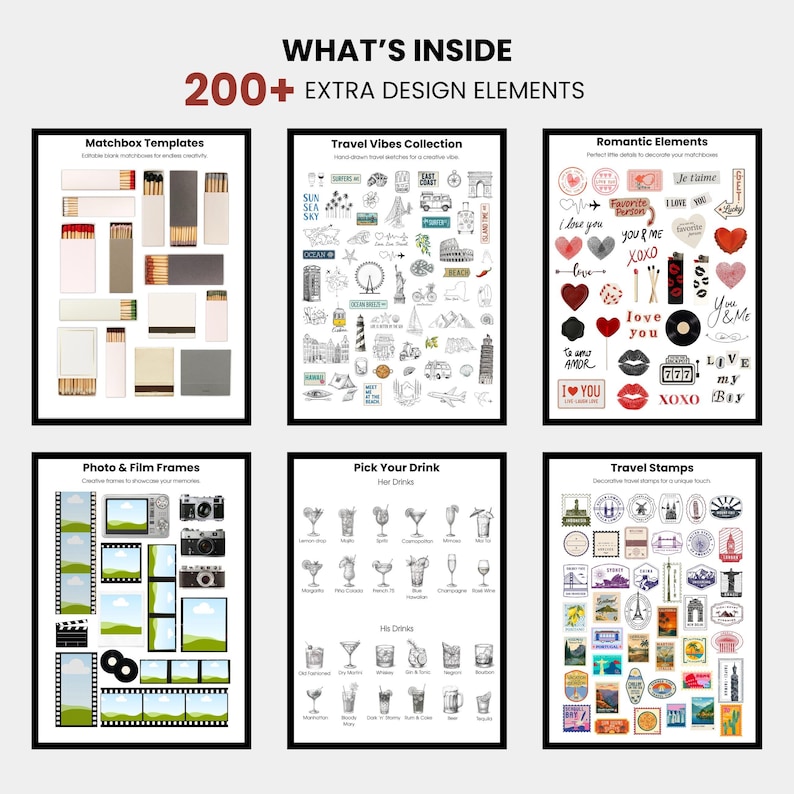 Editable Matchbook Poster Template, DIY Canva Matchbox Art Print ...