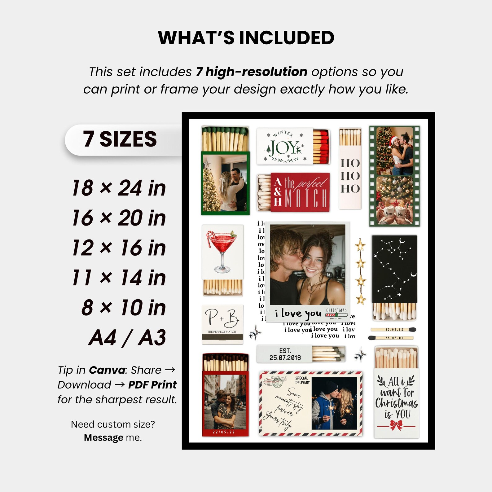 Matchbook Art Print | Matchbook Poster | DIY Canva Template ...