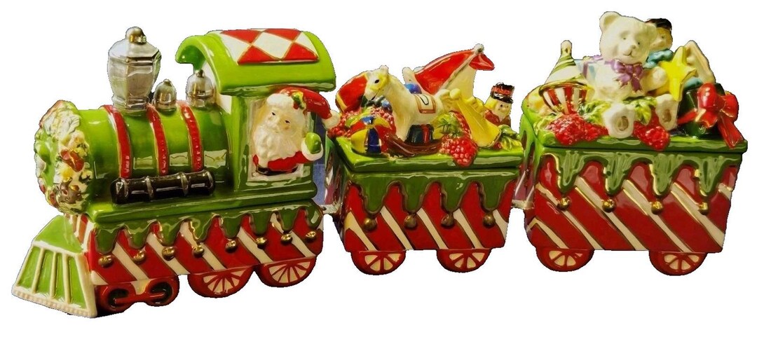 Waterford Holiday Heirlooms Ceramic Christmas Train Treat Box Set of 3 ...
