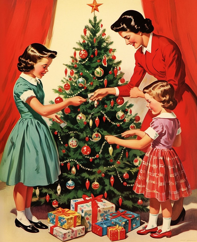 MIDJOURNEY PROMPT: Retro Christmas Card Holiday Images | Vintage ...