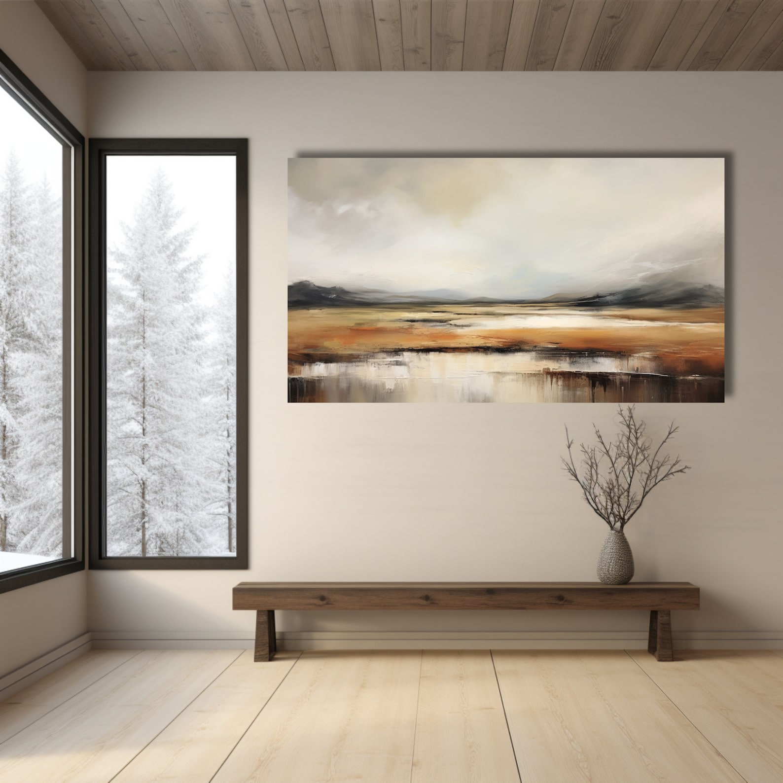 Beautiful Country River Canvas Unique Wall Art Oil Painting Extra Large ...