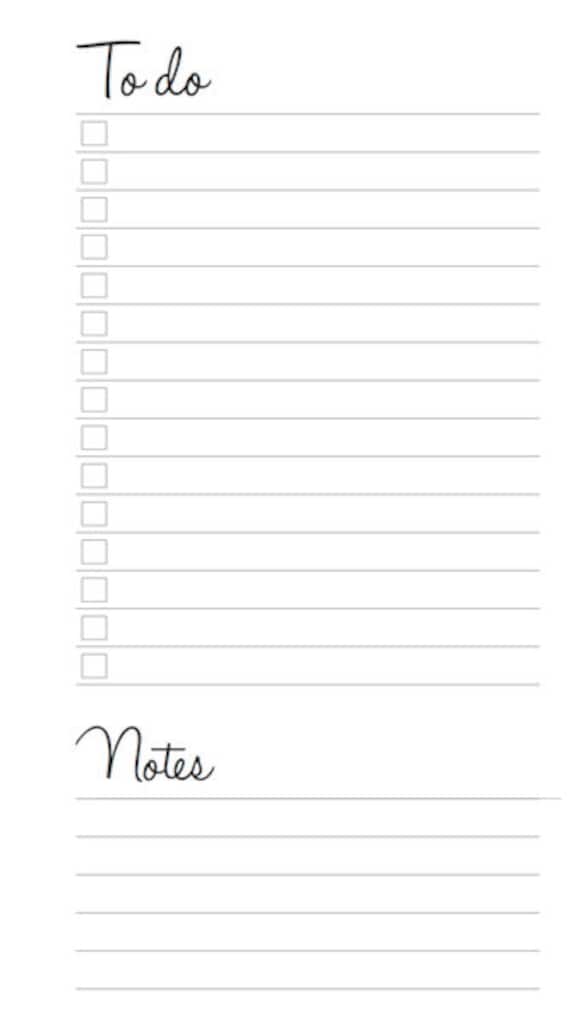 To Do with Notes: Printable Planner Pages Personal Size | Etsy