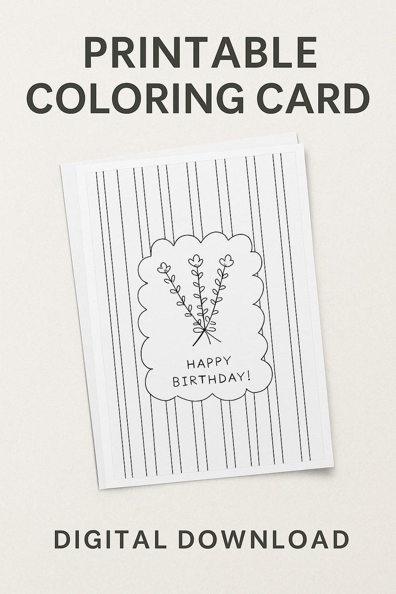 Printable Citrus Coloring Birthday Card | DIY Citrus Birthday Card ...