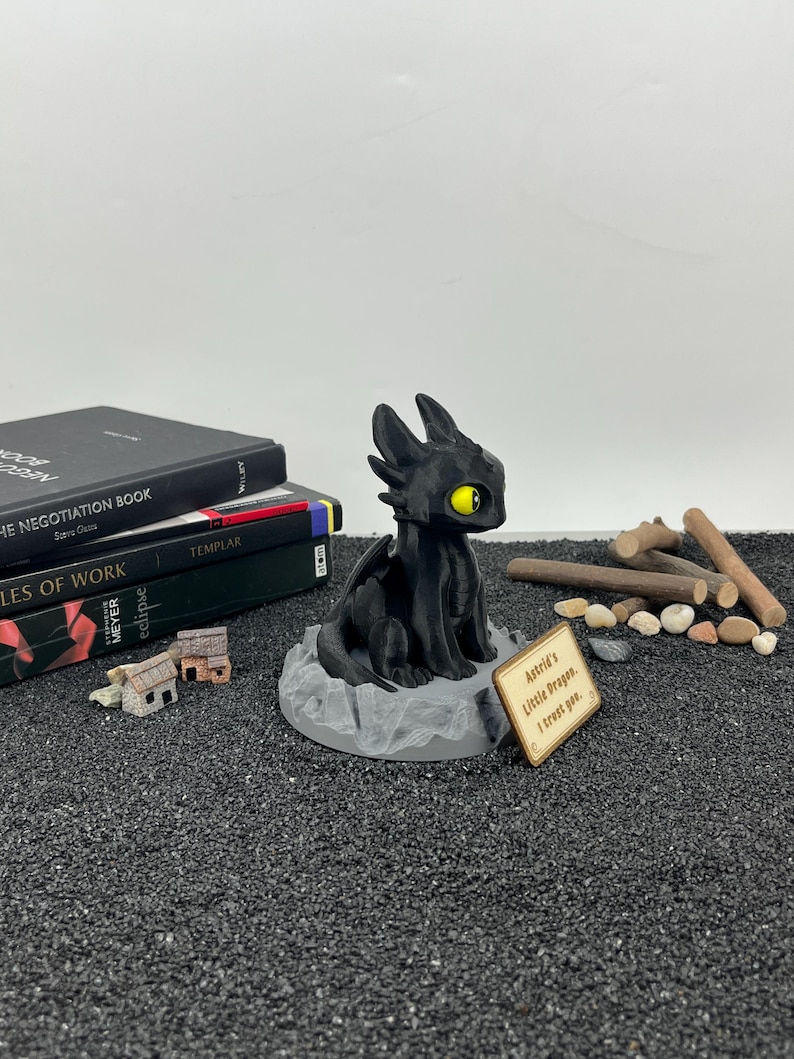 Emotional Support Toothless Dragon Desk Guardian | Custom Wooden Sign ...