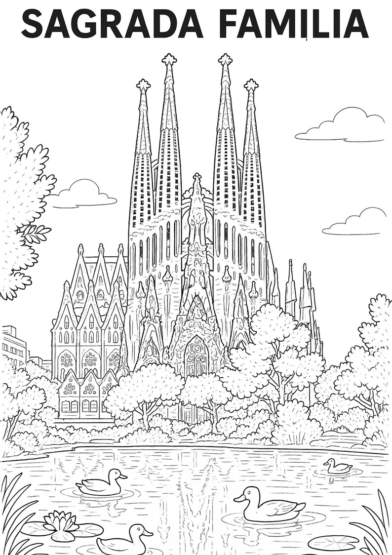 Spain Coloring Book, Spain Architecture, Culture, Spanish, Adult, Kids ...