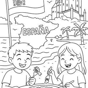 Spain Coloring Book, Spain Architecture, Culture, Spanish, Adult, Kids ...