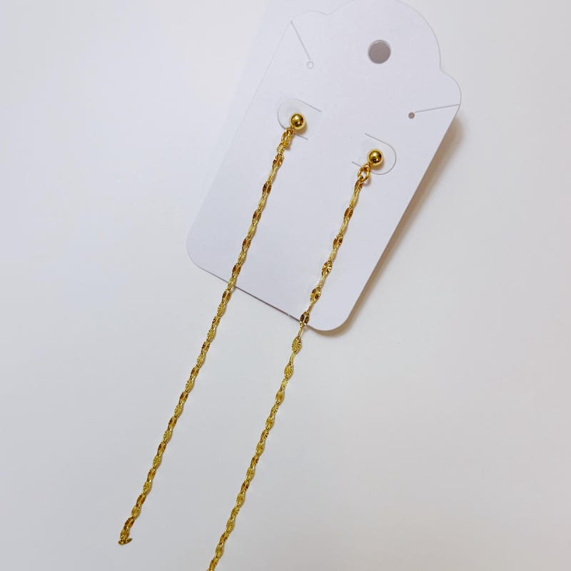 Drop Earrings Chain Gold - Etsy