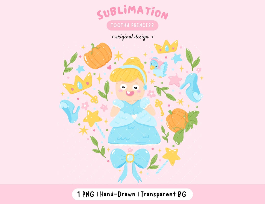 Toothy Princess Sublimation PNG, Funny Cinderella Design (digital ...