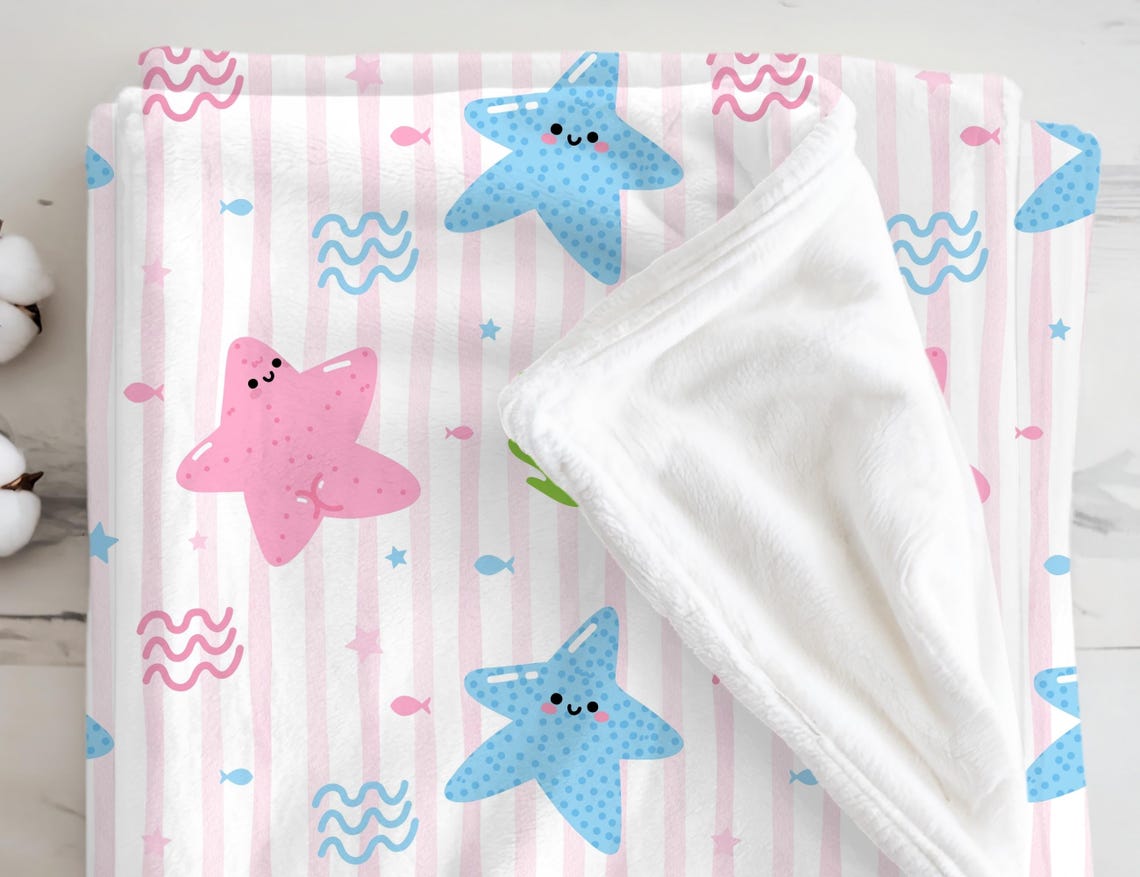 Cute Booty Starfish Seamless Pattern – Kawaii Ocean Clipart for Kids ...