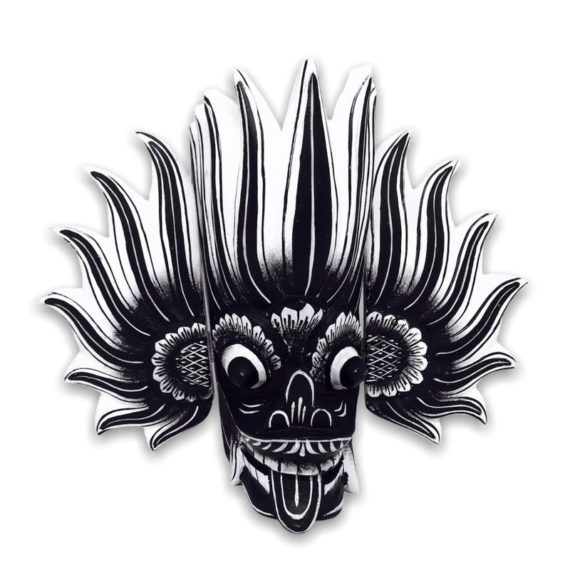 Black and White Wood Mask - Etsy