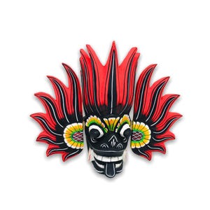 Fire Demon Wood Mask, Carving Mask, Ceylon Tradition Handcraft Handmade ...