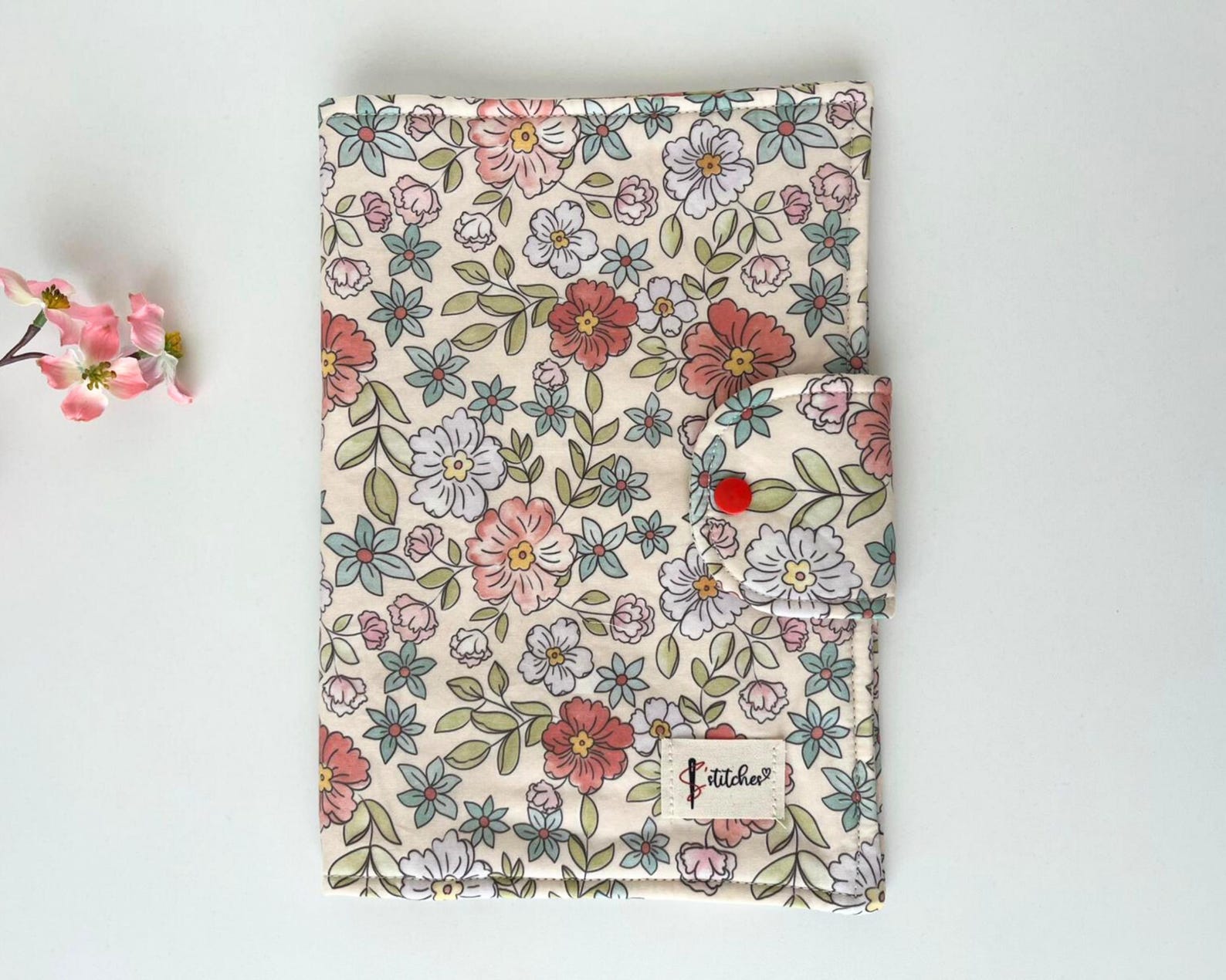 Floral Book Sleeve – Cotton Fabric Book Wrap With Pen Holder - Etsy