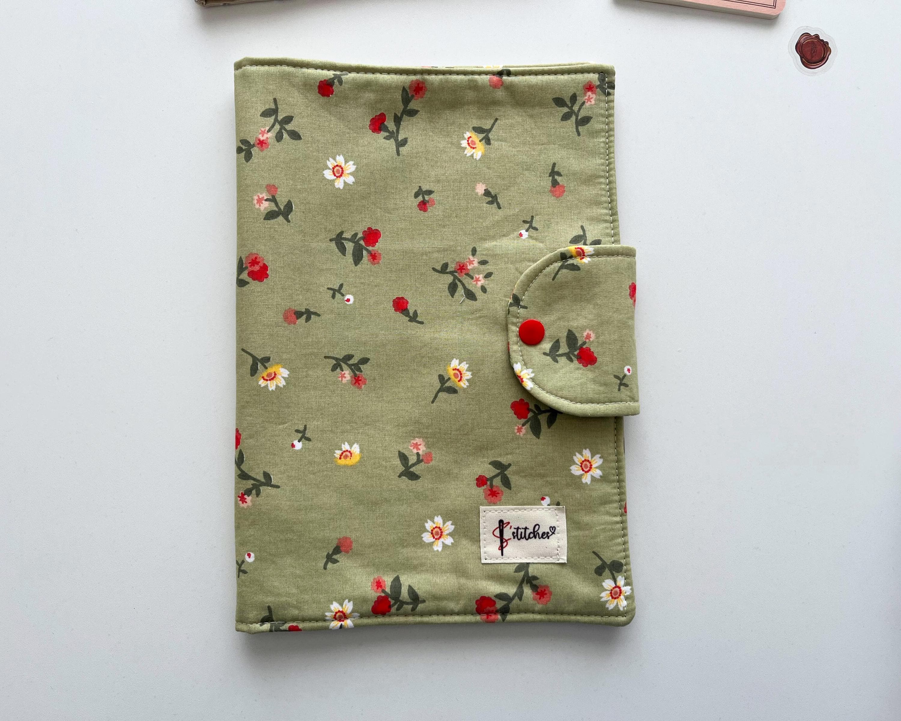 Handmade A5 Travel Book Cover With Pockets | Fabric Sleeve for Journals ...