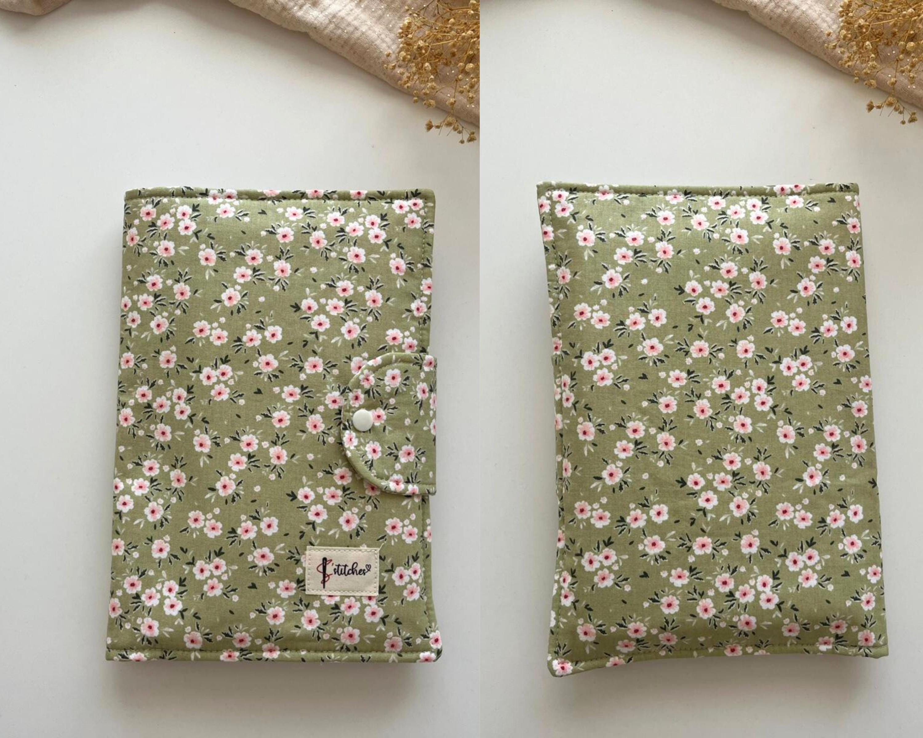 Floral A5 Book Cover: Handmade Cotton Planner Case & Pen Holder - Etsy