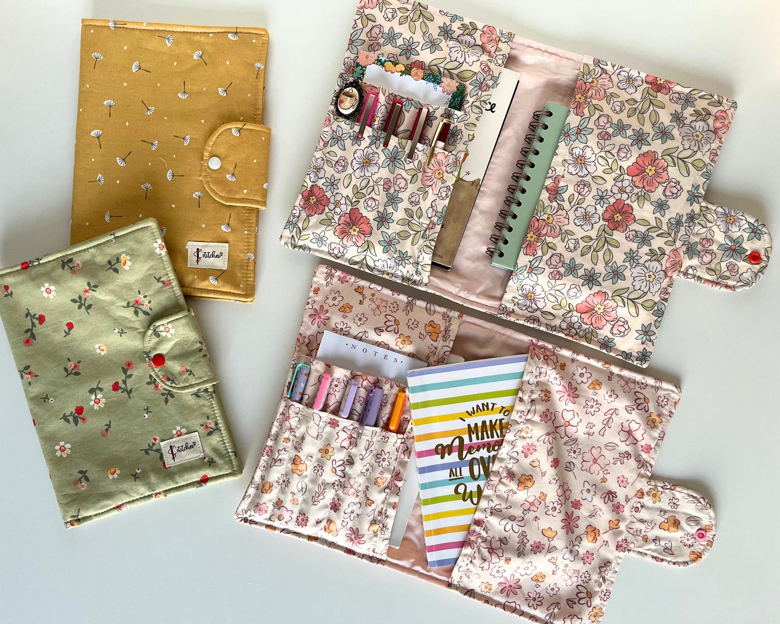 Floral Book Sleeve – Cotton Fabric Book Wrap With Pen Holder - Etsy
