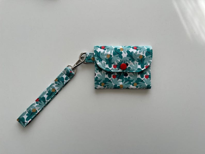 Small Fabric Wallet With Keychain - Handmade Card Holder, Coin Purse - Etsy