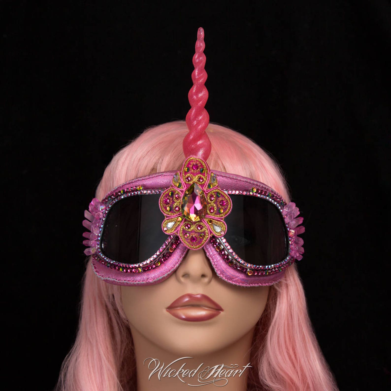 Pink Holographic Unicorn Goggles ~ Burner Goggles, Burning Man Goggles ...