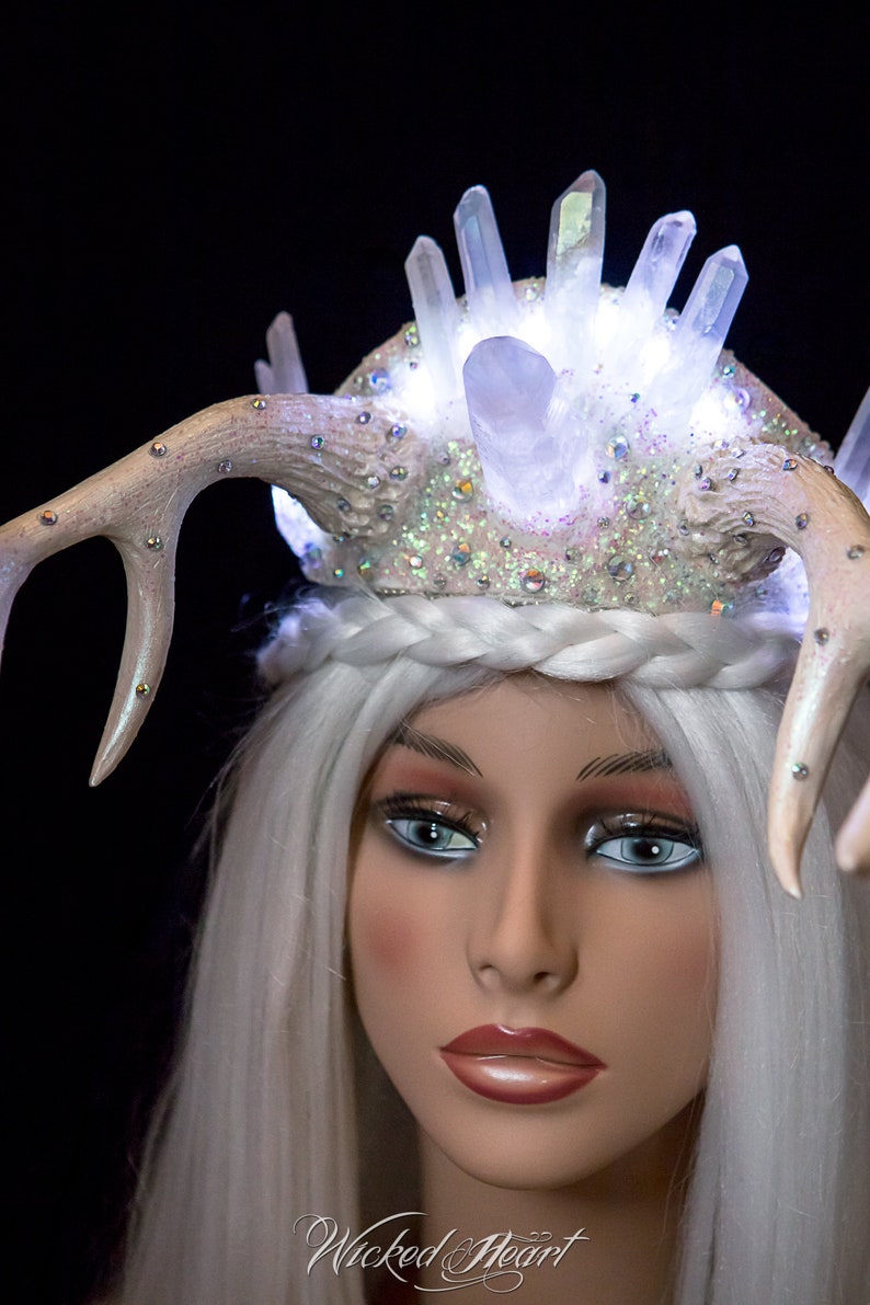 Antler Crown ~ Crystal Crown, Antler Headdress, Antler Headpiece ...